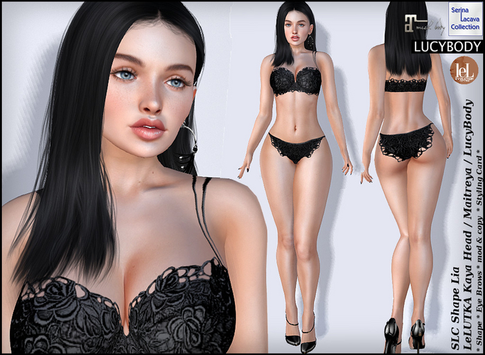 Second Life Marketplace - SLC Shape Lia LeLUTKA Kaya Head Maitreya Lucybody (unpacked)